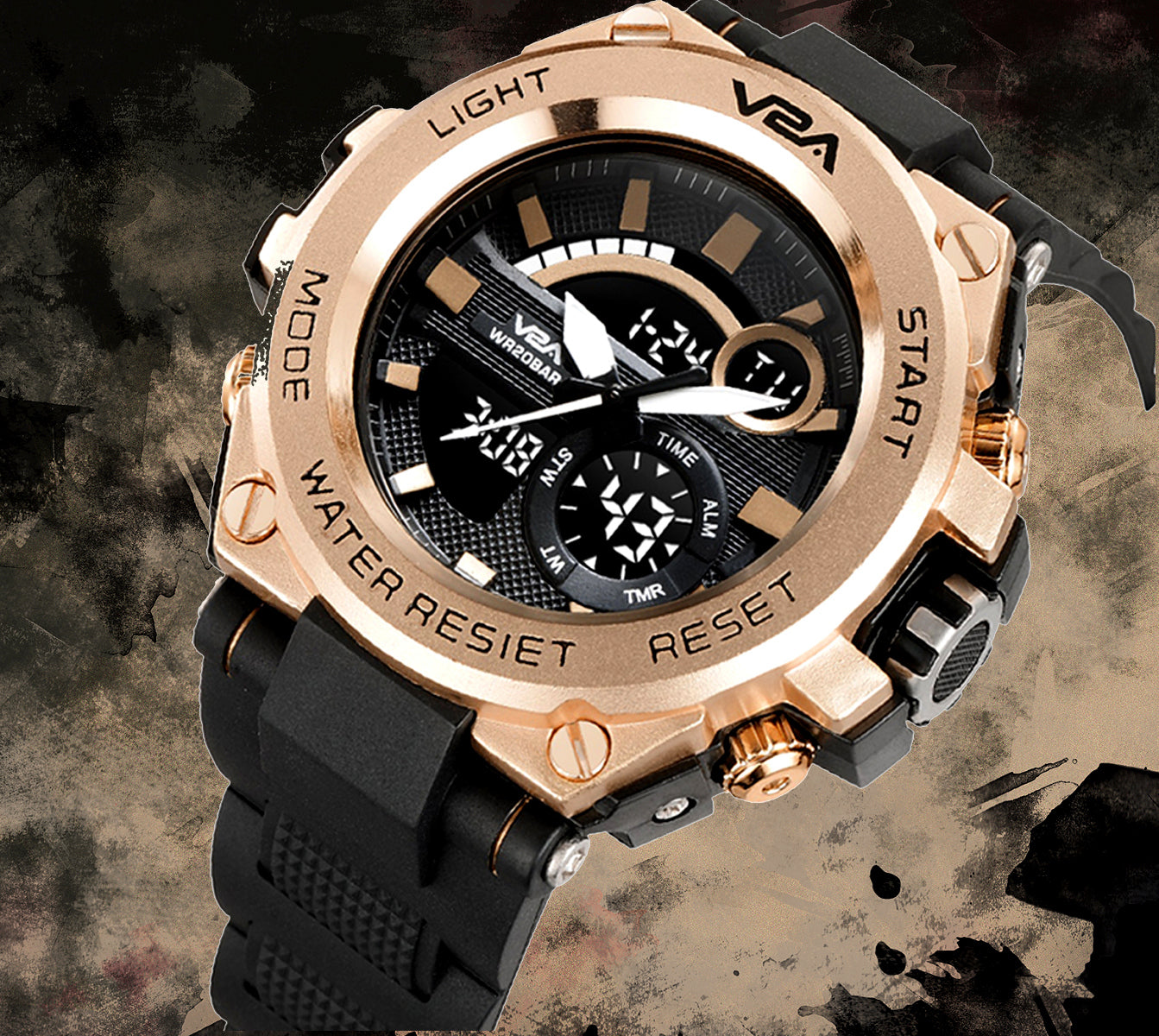 V2A Chronograph Analogue And Digital Sports Watch For Men and Boys ...