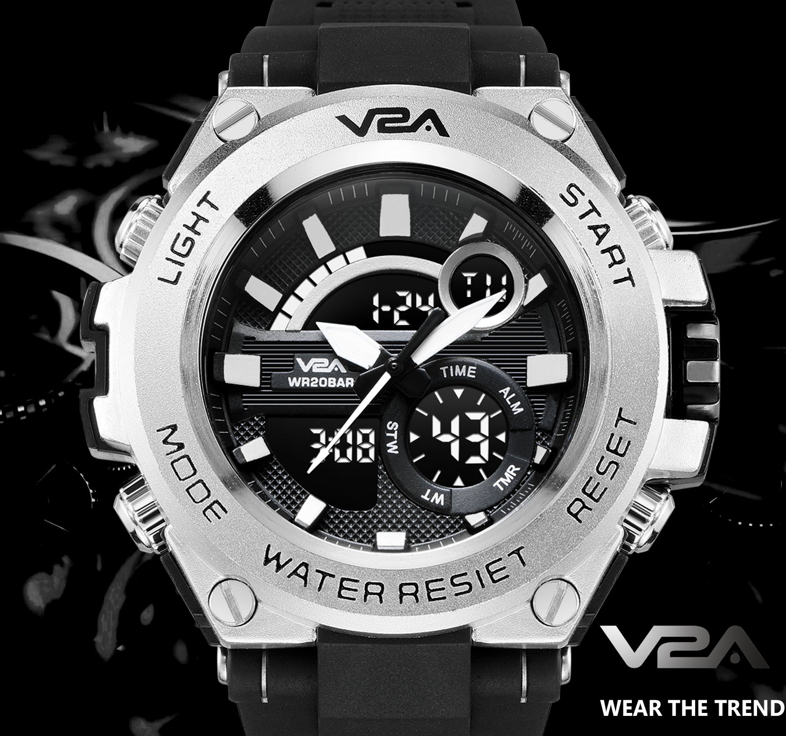V2A Chronograph Analogue And Digital Sports Watch For Men and Boys ...